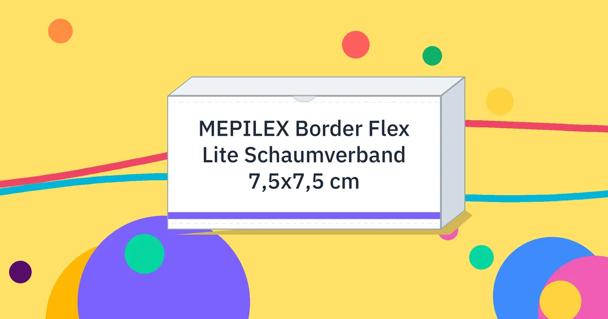 Symbolbild: Packung mit der Aufschrift MEPILEX Border Flex Lite Schaumverband 7,5x7,5 cm (PZN 19146166) – Verfügbarkeit und Bezug in Apotheken in Frankfurt am Main