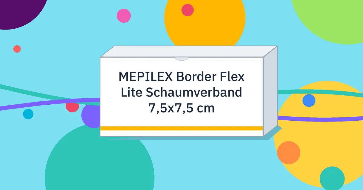 Symbolbild: Packung mit der Aufschrift MEPILEX Border Flex Lite Schaumverband 7,5x7,5 cm (PZN 13882881) – Verfügbarkeit und Bezug in Apotheken in Frankfurt am Main
