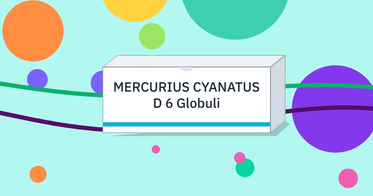 Symbolbild: Packung mit der Aufschrift MERCURIUS CYANATUS D 6 Globuli (PZN 02927267) – Verfügbarkeit und Bezug in Apotheken in Frankfurt am Main
