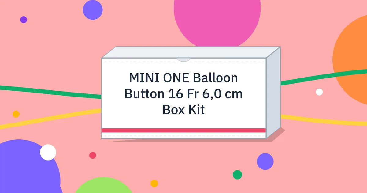 Symbolbild: Packung mit der Aufschrift MINI ONE Balloon Button 16 Fr 6,0 cm Box Kit (PZN 20134435) – Verfügbarkeit und Bezug in Apotheken in Frankfurt am Main