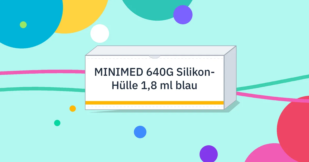 Symbolbild: Packung mit der Aufschrift MINIMED 640G Silikon-Hülle 1,8 ml blau (PZN 10987160) – Verfügbarkeit und Bezug in Apotheken in Frankfurt am Main