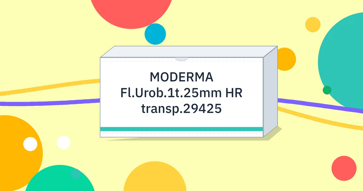 Symbolbild: Packung mit der Aufschrift MODERMA Fl.Urob.1t.25mm HR transp.29425 (PZN 01389141) – Verfügbarkeit und Bezug in Apotheken in Frankfurt am Main