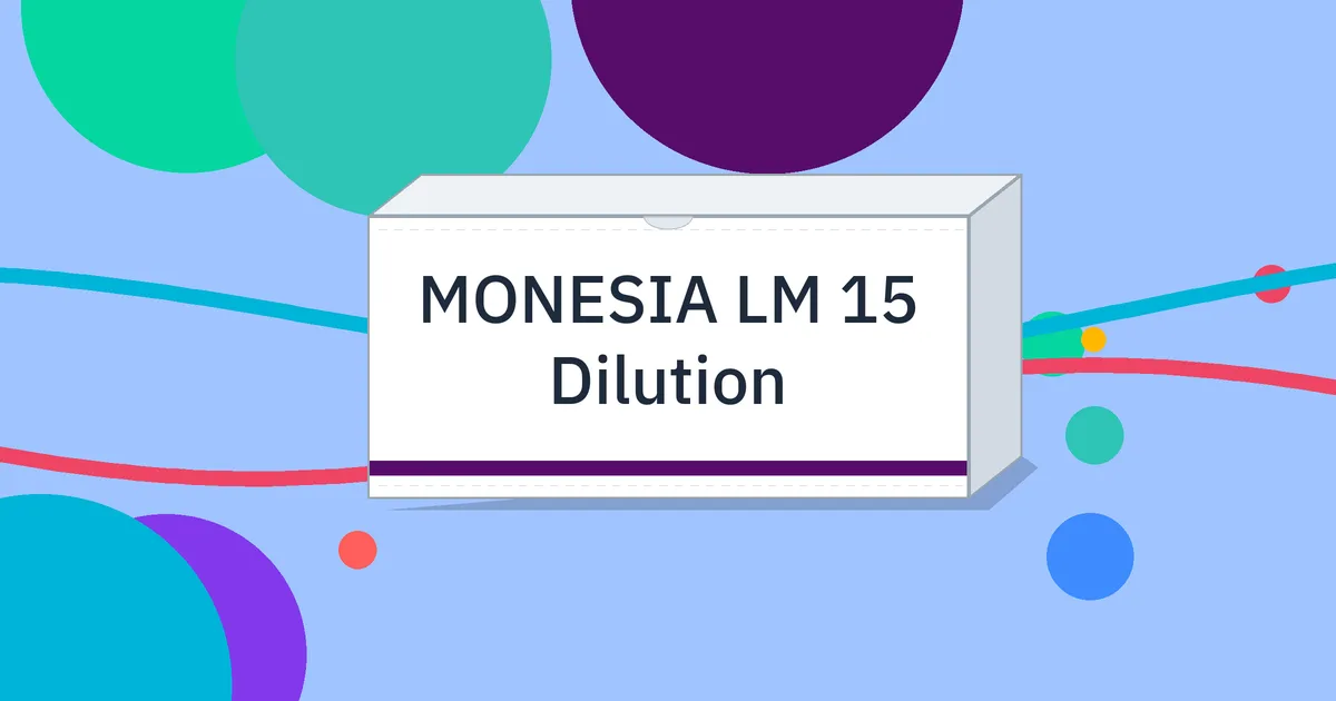 Symbolbild: Packung mit der Aufschrift MONESIA LM 15 Dilution (PZN 13610763) – Verfügbarkeit und Bezug in Apotheken in Frankfurt am Main