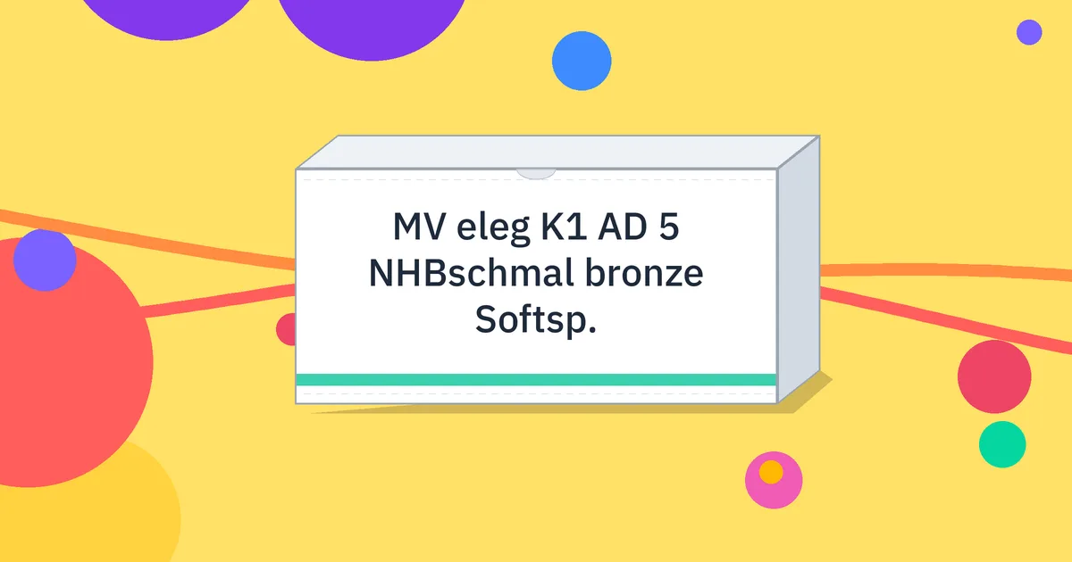 Symbolbild: Packung mit der Aufschrift MV eleg K1 AD 5 NHBschmal bronze Softsp. (PZN 15673868) – Verfügbarkeit und Bezug in Apotheken in Frankfurt am Main