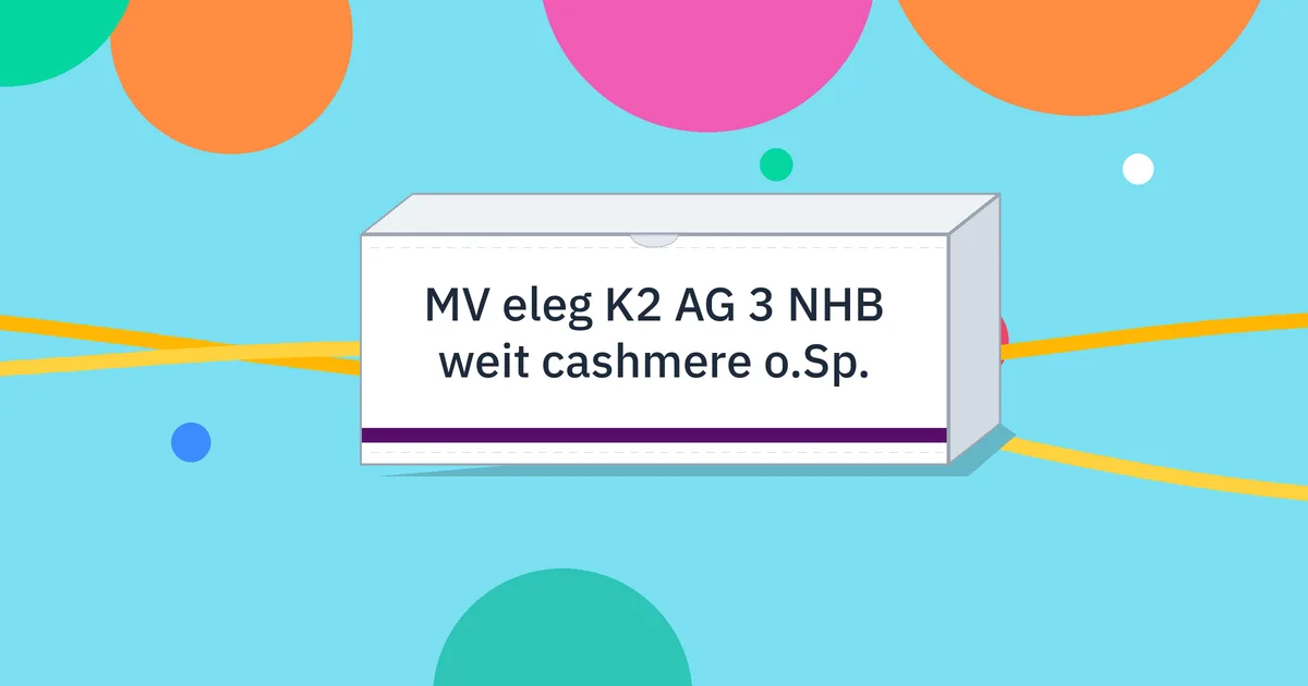 Symbolbild: Packung mit der Aufschrift MV eleg K2 AG 3 NHB weit cashmere o.Sp. (PZN 15728196) – Verfügbarkeit und Bezug in Apotheken in Frankfurt am Main