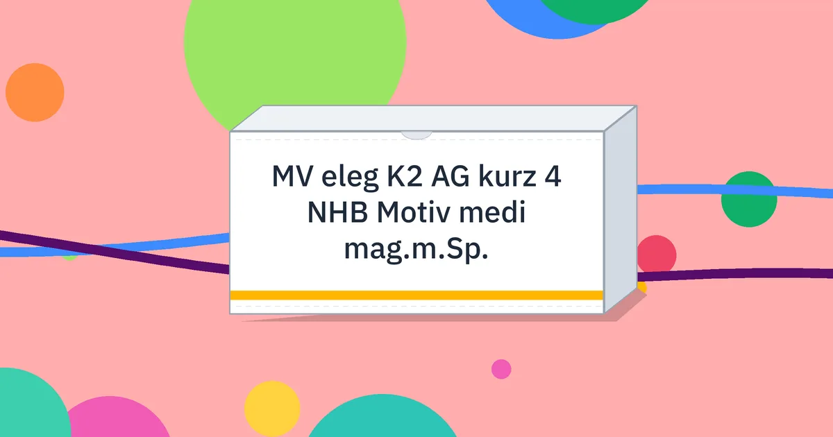Symbolbild: Packung mit der Aufschrift MV eleg K2 AG kurz 4 NHB Motiv medi mag.m.Sp. (PZN 15708041) – Verfügbarkeit und Bezug in Apotheken in Frankfurt am Main