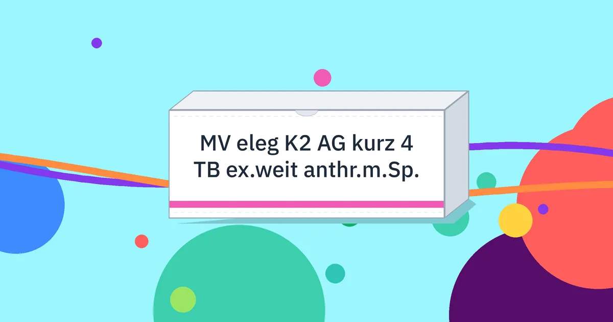 Symbolbild: Packung mit der Aufschrift MV eleg K2 AG kurz 4 TB ex.weit anthr.m.Sp. (PZN 09879778) – Verfügbarkeit und Bezug in Apotheken in Frankfurt am Main