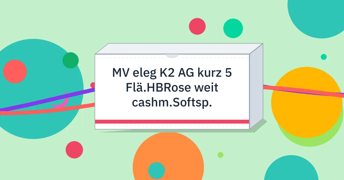 Symbolbild: Packung mit der Aufschrift MV eleg K2 AG kurz 5 Flä.HBRose weit cashm.Softsp. (PZN 15705746) – Verfügbarkeit und Bezug in Apotheken in Frankfurt am Main