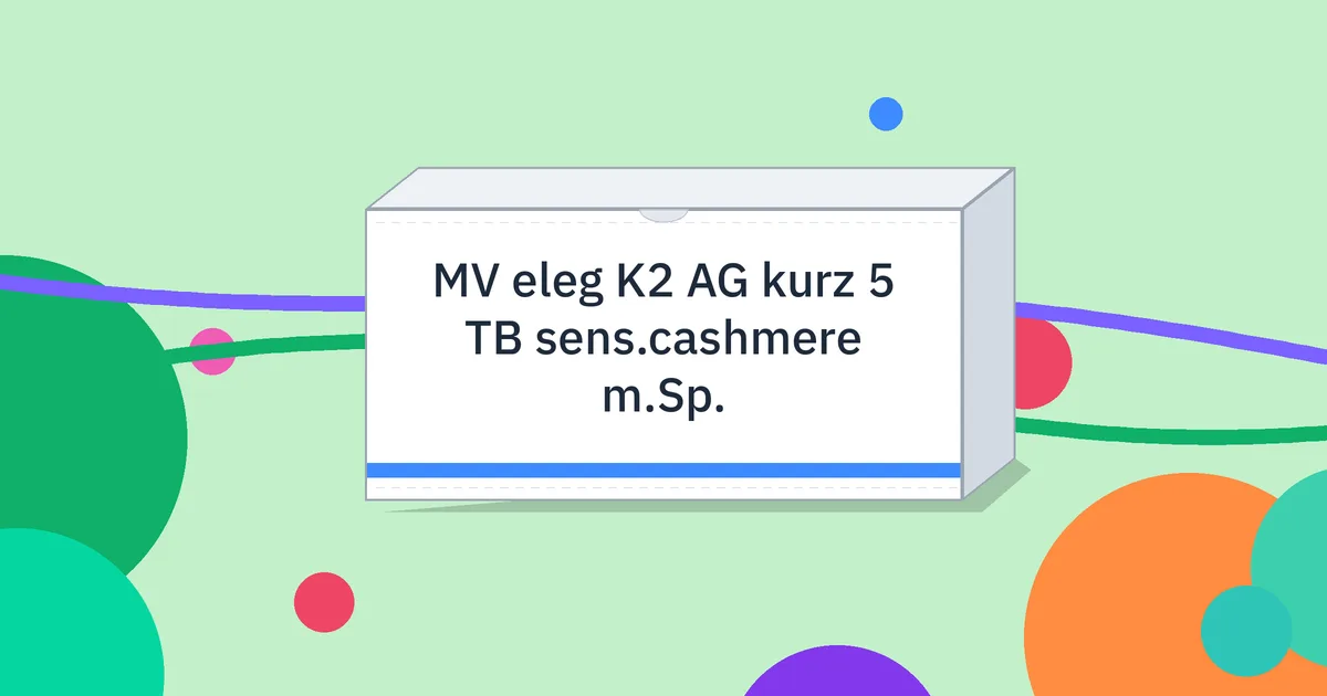 Symbolbild: Packung mit der Aufschrift MV eleg K2 AG kurz 5 TB sens.cashmere m.Sp. (PZN 14674110) – Verfügbarkeit und Bezug in Apotheken in Frankfurt am Main