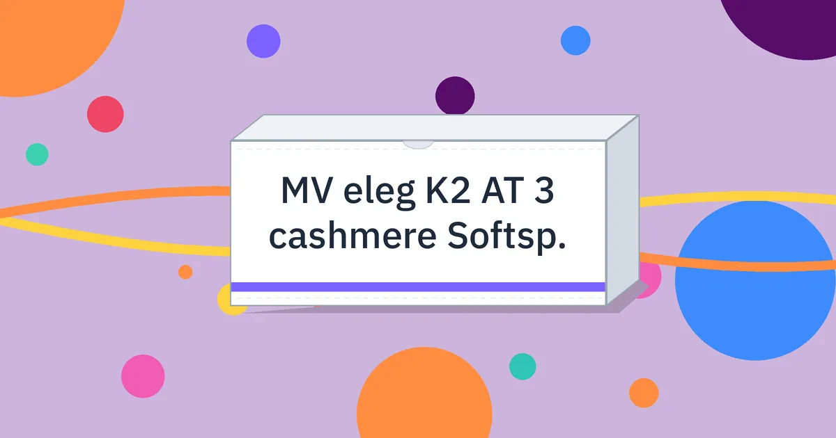 Symbolbild: Packung mit der Aufschrift MV eleg K2 AT 3 cashmere Softsp. (PZN 15285008) – Verfügbarkeit und Bezug in Apotheken in Frankfurt am Main