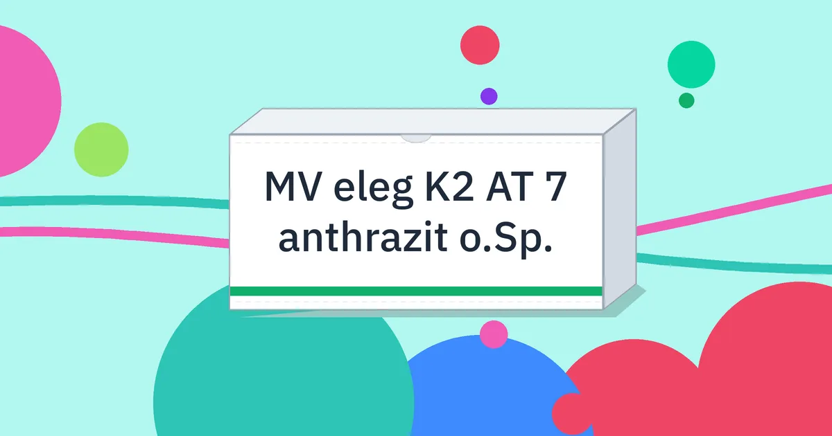 Symbolbild: Packung mit der Aufschrift MV eleg K2 AT 7 anthrazit o.Sp. (PZN 00642773) – Verfügbarkeit und Bezug in Apotheken in Frankfurt am Main