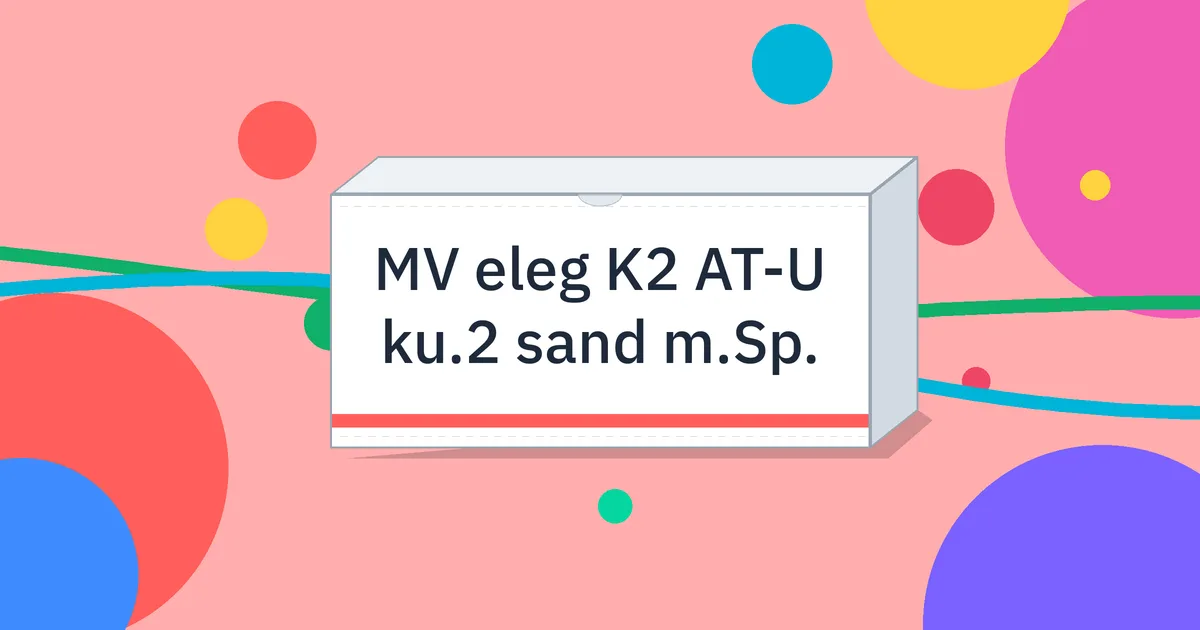 Symbolbild: Packung mit der Aufschrift MV eleg K2 AT-U ku.2 sand m.Sp. (PZN 18923900) – Verfügbarkeit und Bezug in Apotheken in Frankfurt am Main