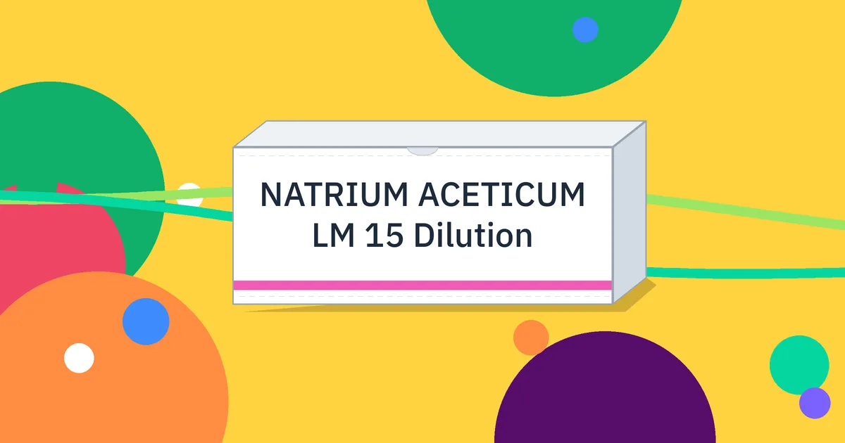 Symbolbild: Packung mit der Aufschrift NATRIUM ACETICUM LM 15 Dilution (PZN 12958978) – Verfügbarkeit und Bezug in Apotheken in Frankfurt am Main