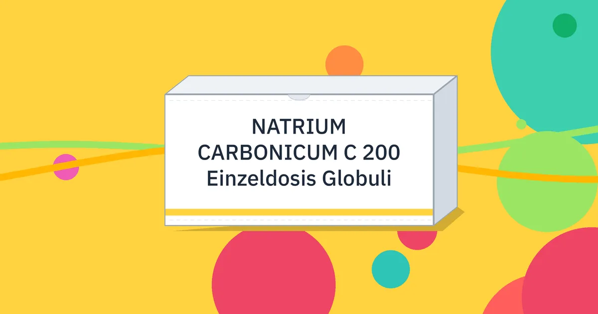 Symbolbild: Packung mit der Aufschrift NATRIUM CARBONICUM C 200 Einzeldosis Globuli (PZN 01945033) – Verfügbarkeit und Bezug in Apotheken in Frankfurt am Main