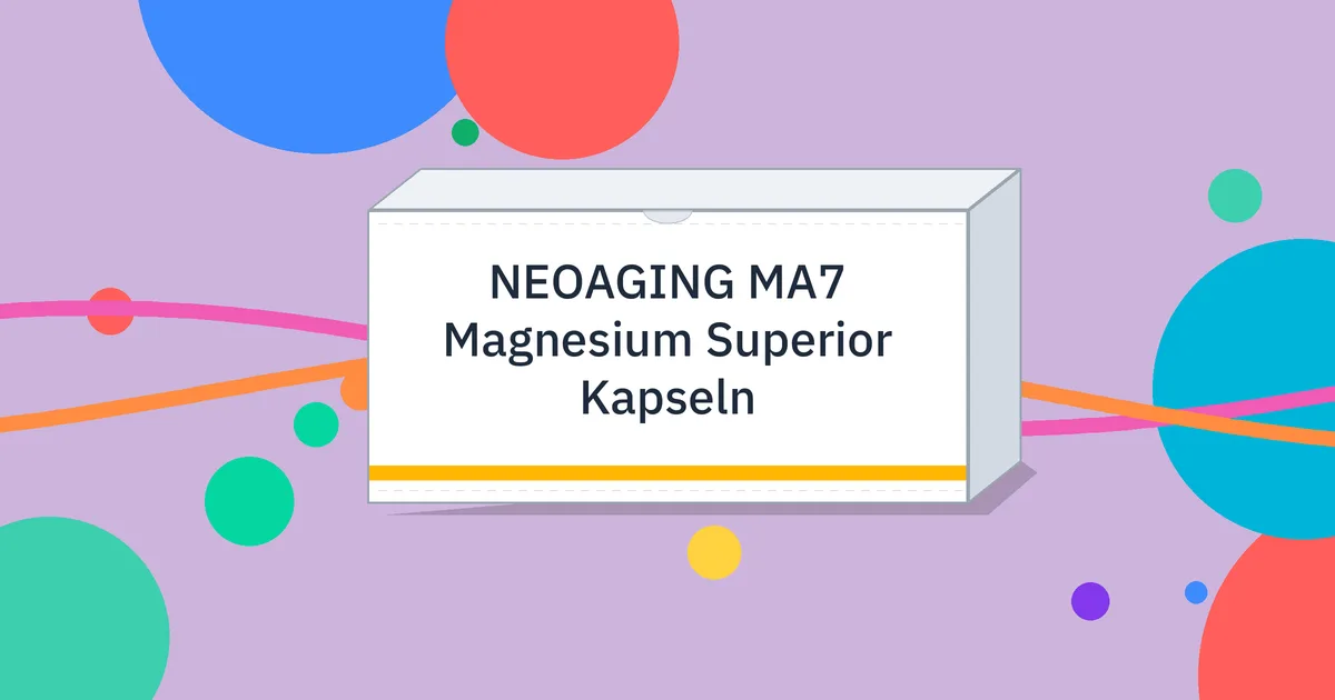 Symbolbild: Packung mit der Aufschrift NEOAGING MA7 Magnesium Superior Kapseln (PZN 19490969) – Verfügbarkeit und Bezug in Apotheken in Frankfurt am Main