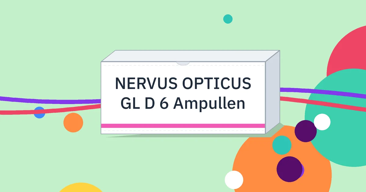 Symbolbild: Packung mit der Aufschrift NERVUS OPTICUS GL D 6 Ampullen (PZN 02831685) – Verfügbarkeit und Bezug in Apotheken in Frankfurt am Main