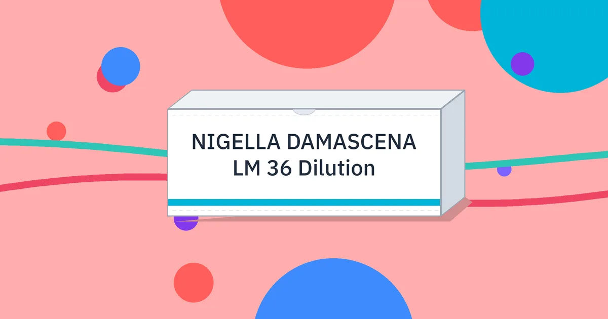 Symbolbild: Packung mit der Aufschrift NIGELLA DAMASCENA LM 36 Dilution (PZN 13618411) – Verfügbarkeit und Bezug in Apotheken in Frankfurt am Main