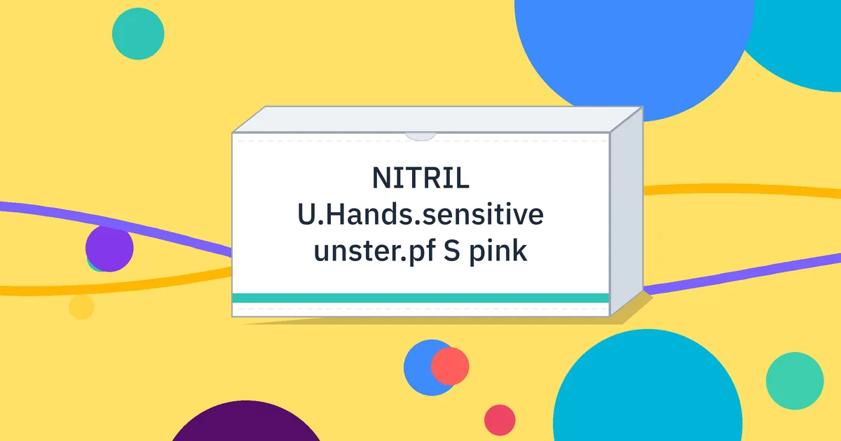 Symbolbild: Packung mit der Aufschrift NITRIL U.Hands.sensitive unster.pf S pink (PZN 11307049) – Verfügbarkeit und Bezug in Apotheken in Frankfurt am Main