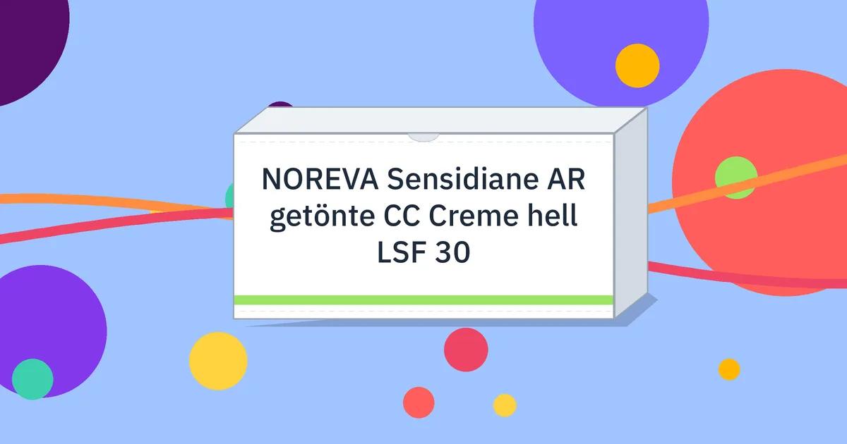 Symbolbild: Packung mit der Aufschrift NOREVA Sensidiane AR getönte CC Creme hell LSF 30 (PZN 16628999) – Verfügbarkeit und Bezug in Apotheken in Frankfurt am Main