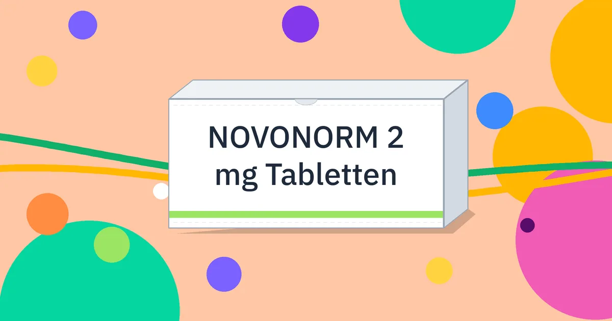 Symbolbild: Packung mit der Aufschrift NOVONORM 2 mg Tabletten (PZN 02683486) – Verfügbarkeit und Bezug in Apotheken in Frankfurt am Main