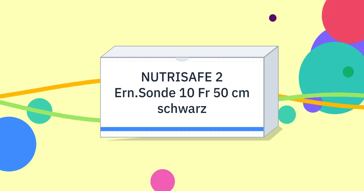 Symbolbild: Packung mit der Aufschrift NUTRISAFE 2 Ern.Sonde 10 Fr 50 cm schwarz (PZN 04120698) – Verfügbarkeit und Bezug in Apotheken in Frankfurt am Main