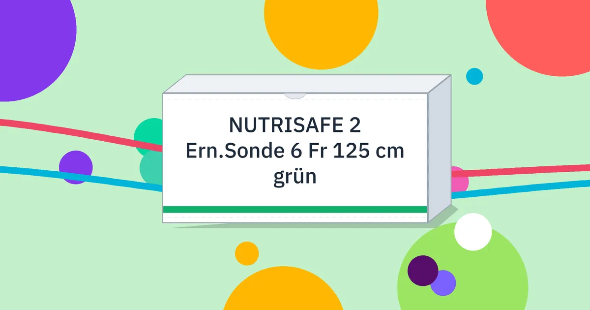 Symbolbild: Packung mit der Aufschrift NUTRISAFE 2 Ern.Sonde 6 Fr 125 cm grün (PZN 12907225) – Verfügbarkeit und Bezug in Apotheken in Frankfurt am Main
