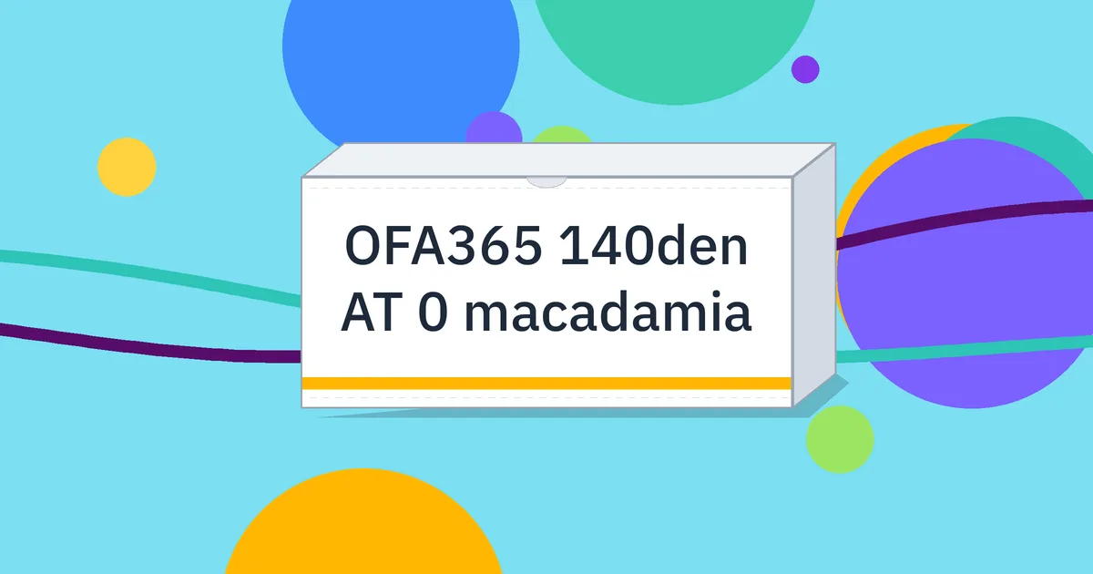 Symbolbild: Packung mit der Aufschrift OFA365 140den AT 0 macadamia (PZN 16723120) – Verfügbarkeit und Bezug in Apotheken in Frankfurt am Main