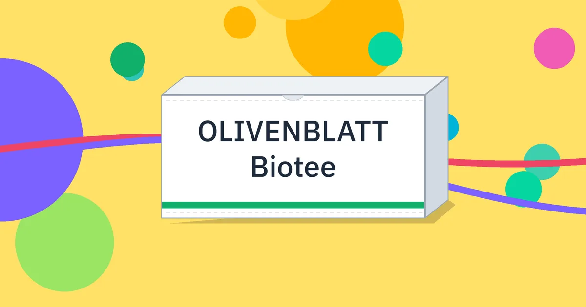 Symbolbild: Packung mit der Aufschrift OLIVENBLATT Biotee (PZN 10179170) – Verfügbarkeit und Bezug in Apotheken in Frankfurt am Main