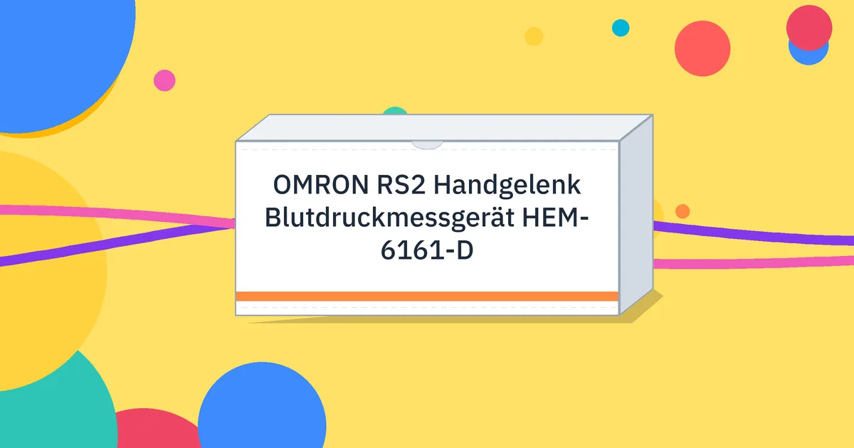 Symbolbild: Packung mit der Aufschrift OMRON RS2 Handgelenk Blutdruckmessgerät HEM-6161-D (PZN 13974956) – Verfügbarkeit und Bezug in Apotheken in Frankfurt am Main