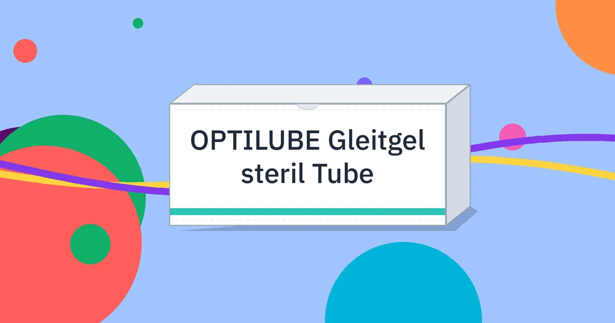 Symbolbild: Packung mit der Aufschrift OPTILUBE Gleitgel steril Tube (PZN 08722046) – Verfügbarkeit und Bezug in Apotheken in Frankfurt am Main