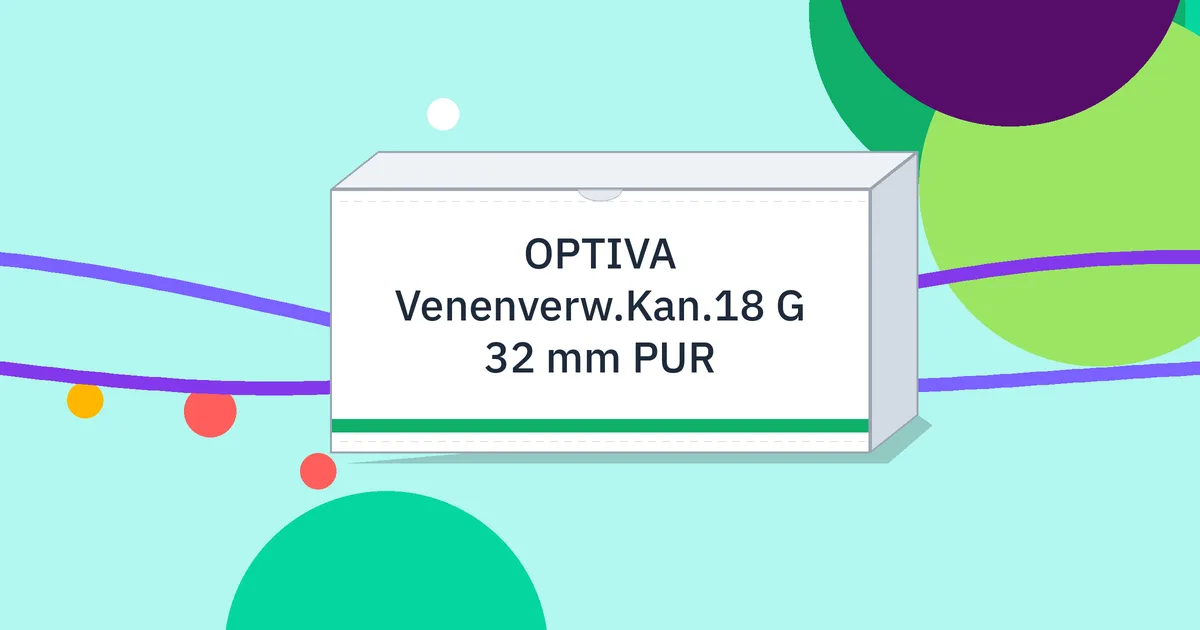 Symbolbild: Packung mit der Aufschrift OPTIVA Venenverw.Kan.18 G 32 mm PUR (PZN 00931431) – Verfügbarkeit und Bezug in Apotheken in Frankfurt am Main
