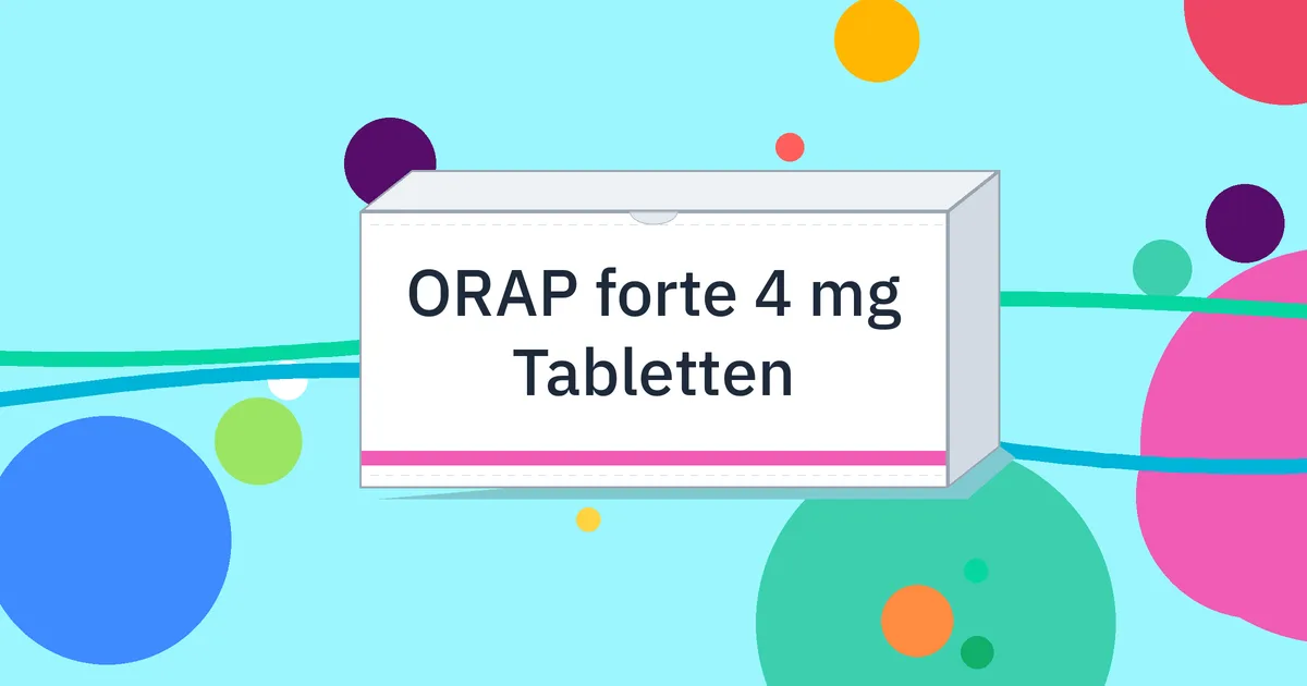 Symbolbild: Packung mit der Aufschrift ORAP forte 4 mg Tabletten (PZN 03387494) – Verfügbarkeit und Bezug in Apotheken in Frankfurt am Main