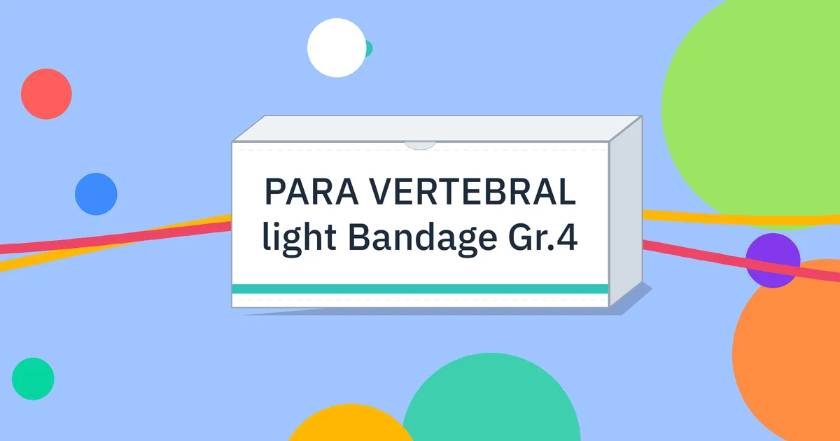 Symbolbild: Packung mit der Aufschrift PARA VERTEBRAL light Bandage Gr.4 (PZN 06991003) – Verfügbarkeit und Bezug in Apotheken in Frankfurt am Main