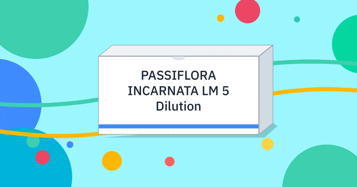 Symbolbild: Packung mit der Aufschrift PASSIFLORA INCARNATA LM 5 Dilution (PZN 12976692) – Verfügbarkeit und Bezug in Apotheken in Frankfurt am Main