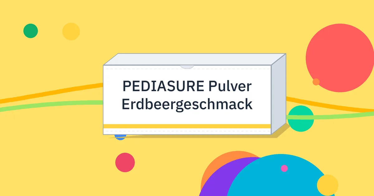 Symbolbild: Packung mit der Aufschrift PEDIASURE Pulver Erdbeergeschmack (PZN 18850667) – Verfügbarkeit und Bezug in Apotheken in Frankfurt am Main