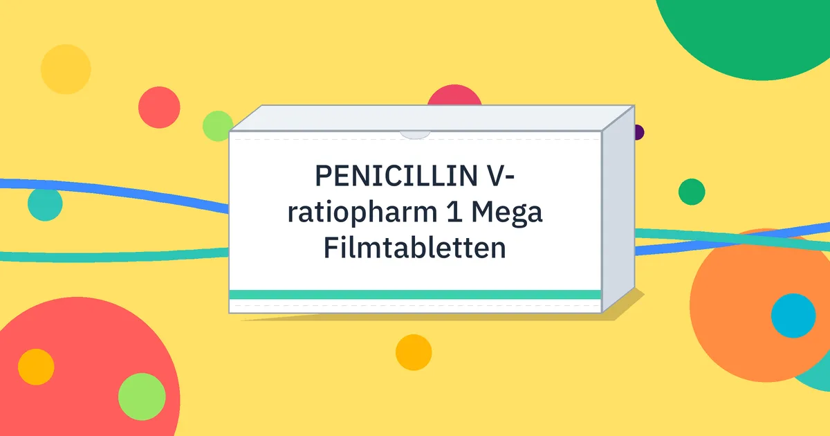 Symbolbild: Packung mit der Aufschrift PENICILLIN V-ratiopharm 1 Mega Filmtabletten (PZN 04908015) – Verfügbarkeit und Bezug in Apotheken in Frankfurt am Main