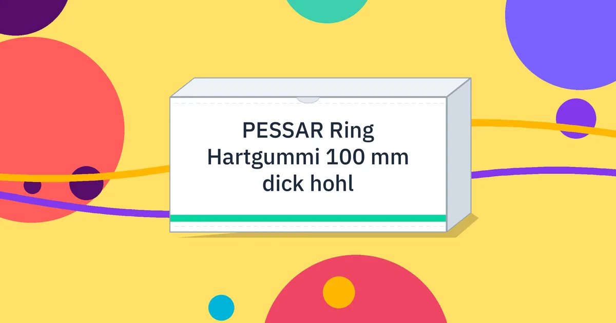 Symbolbild: Packung mit der Aufschrift PESSAR Ring Hartgummi 100 mm dick hohl (PZN 01733963) – Verfügbarkeit und Bezug in Apotheken in Frankfurt am Main