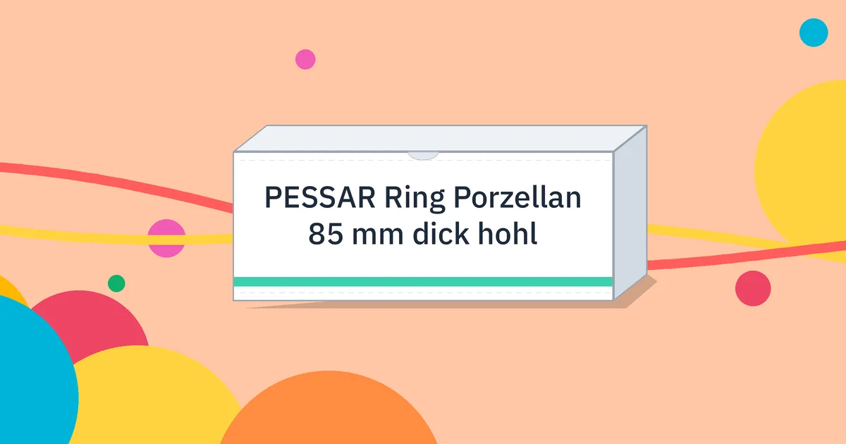 Symbolbild: Packung mit der Aufschrift PESSAR Ring Porzellan 85 mm dick hohl (PZN 01967141) – Verfügbarkeit und Bezug in Apotheken in Frankfurt am Main