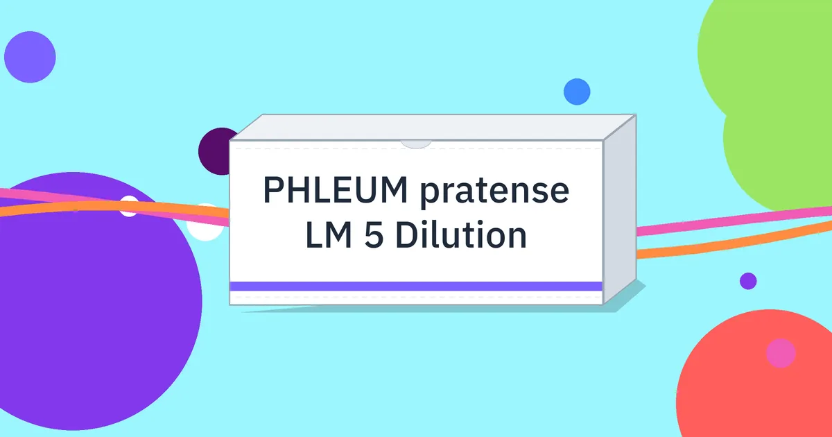 Symbolbild: Packung mit der Aufschrift PHLEUM pratense LM 5 Dilution (PZN 13638715) – Verfügbarkeit und Bezug in Apotheken in Frankfurt am Main