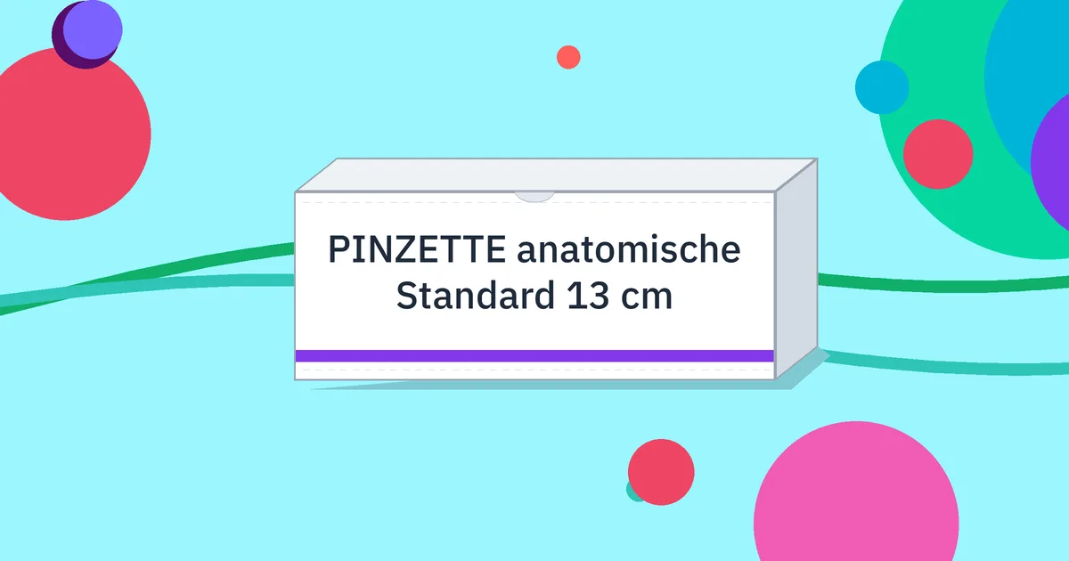 Symbolbild: Packung mit der Aufschrift PINZETTE anatomische Standard 13 cm (PZN 19978576) – Verfügbarkeit und Bezug in Apotheken in Frankfurt am Main