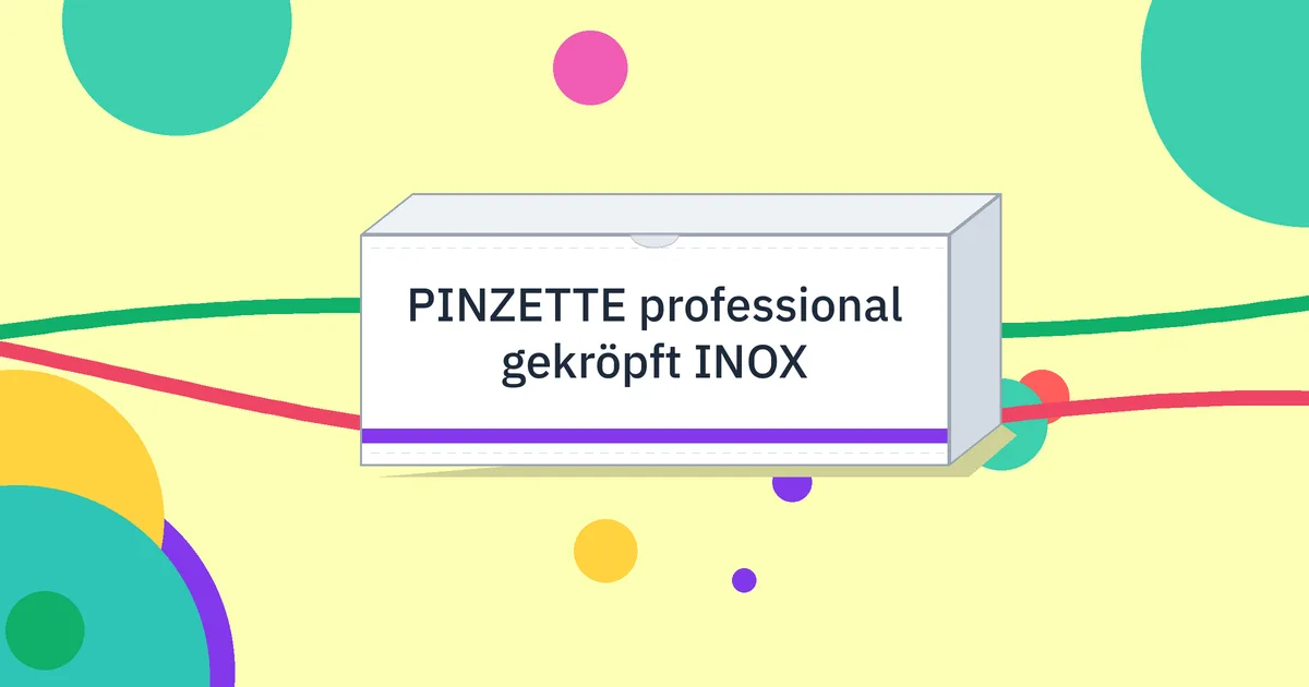 Symbolbild: Packung mit der Aufschrift PINZETTE professional gekröpft INOX (PZN 12364925) – Verfügbarkeit und Bezug in Apotheken in Frankfurt am Main