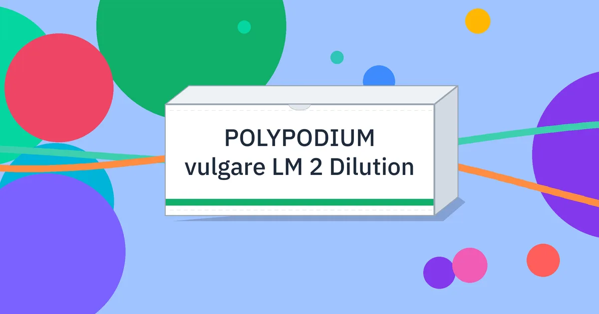 Symbolbild: Packung mit der Aufschrift POLYPODIUM vulgare LM 2 Dilution (PZN 13663239) – Verfügbarkeit und Bezug in Apotheken in Frankfurt am Main