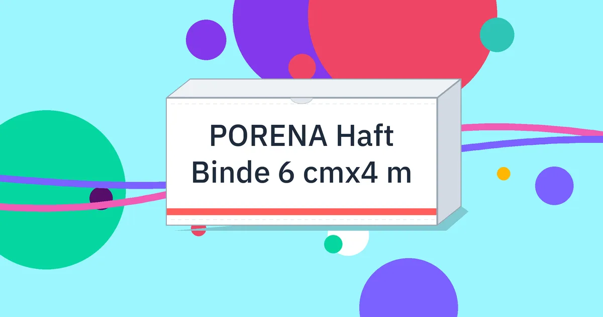 Symbolbild: Packung mit der Aufschrift PORENA Haft Binde 6 cmx4 m (PZN 06971153) – Verfügbarkeit und Bezug in Apotheken in Frankfurt am Main