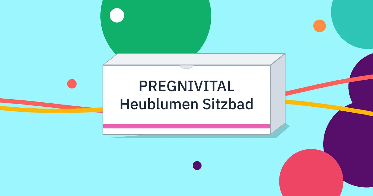Symbolbild: Packung mit der Aufschrift PREGNIVITAL Heublumen Sitzbad (PZN 19394390) – Verfügbarkeit und Bezug in Apotheken in Frankfurt am Main