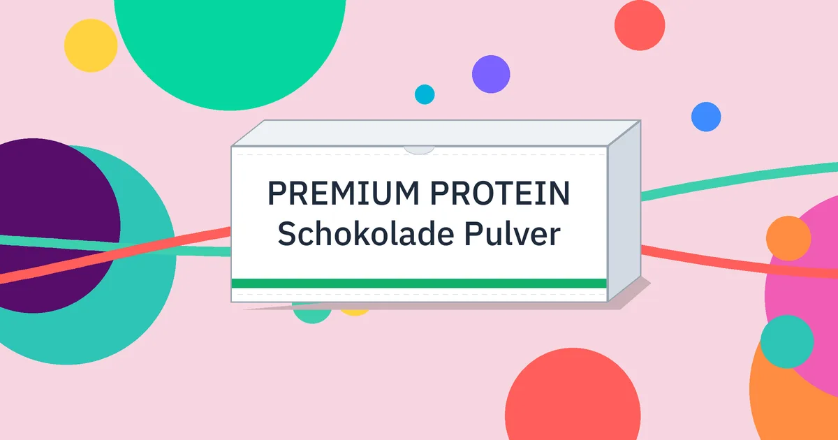 Symbolbild: Packung mit der Aufschrift PREMIUM PROTEIN Schokolade Pulver (PZN 12458833) – Verfügbarkeit und Bezug in Apotheken in Frankfurt am Main