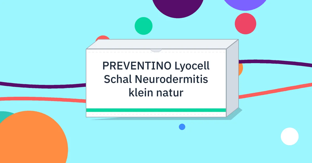 Symbolbild: Packung mit der Aufschrift PREVENTINO Lyocell Schal Neurodermitis klein natur (PZN 16895217) – Verfügbarkeit und Bezug in Apotheken in Frankfurt am Main