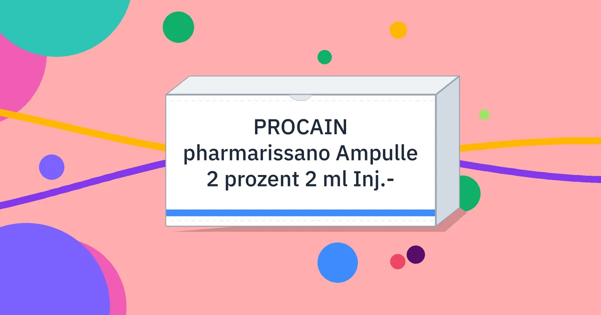 Symbolbild: Packung mit der Aufschrift PROCAIN pharmarissano Ampulle 2 prozent 2 ml Inj.- (PZN 16816293) – Verfügbarkeit und Bezug in Apotheken in Frankfurt am Main