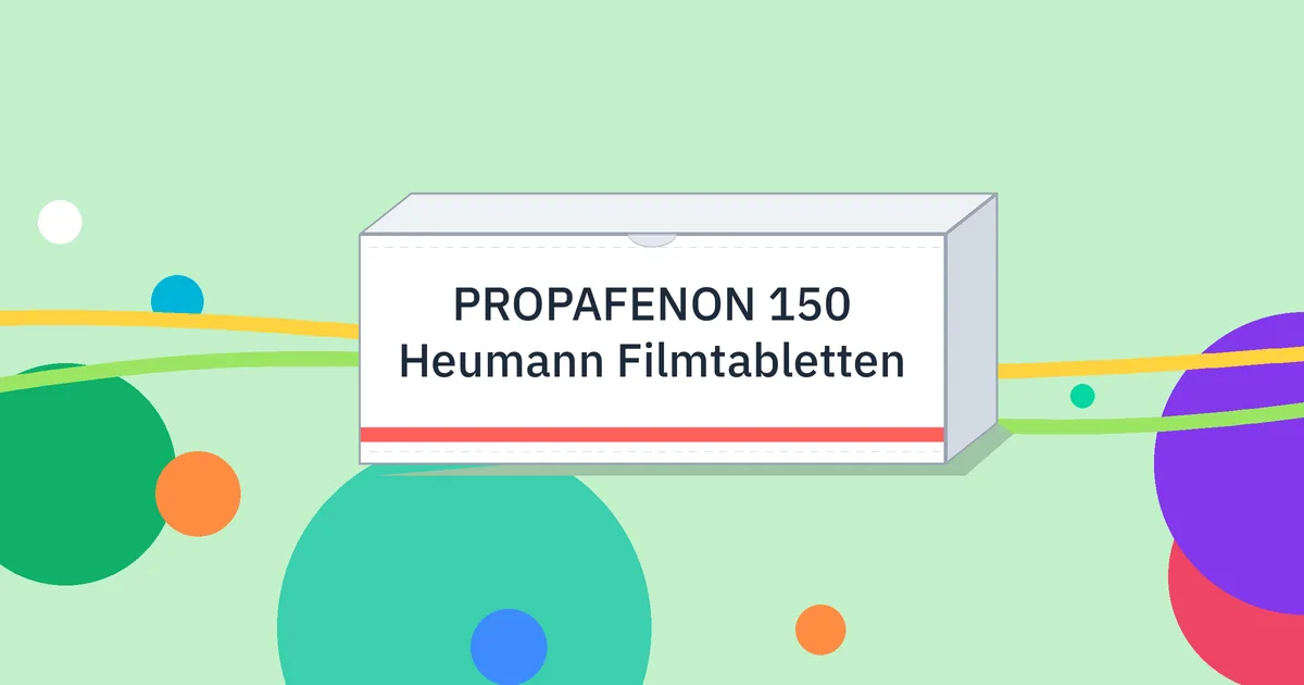 Symbolbild: Packung mit der Aufschrift PROPAFENON 150 Heumann Filmtabletten (PZN 04473095) – Verfügbarkeit und Bezug in Apotheken in Frankfurt am Main