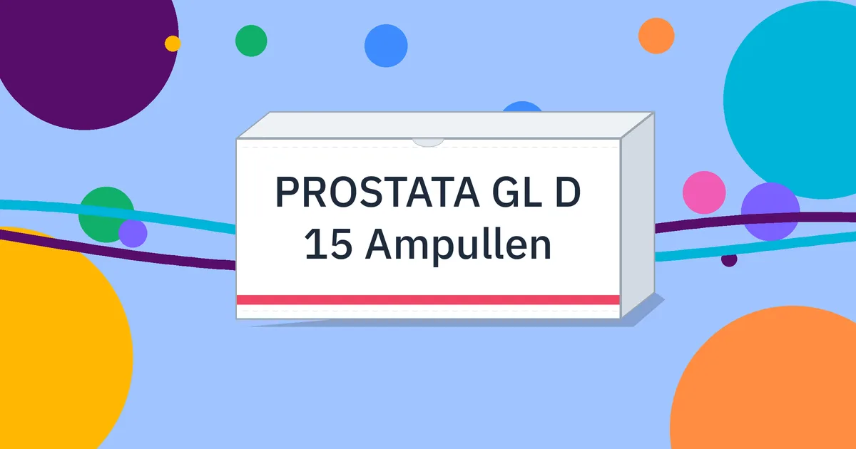 Symbolbild: Packung mit der Aufschrift PROSTATA GL D 15 Ampullen (PZN 03354520) – Verfügbarkeit und Bezug in Apotheken in Frankfurt am Main