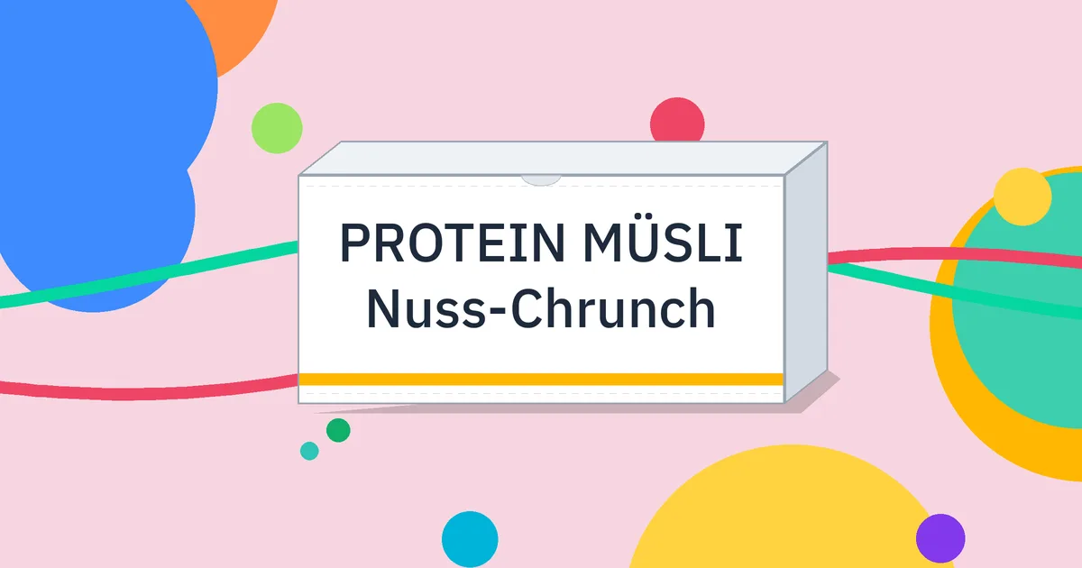 Symbolbild: Packung mit der Aufschrift PROTEIN MÜSLI Nuss-Chrunch (PZN 10712434) – Verfügbarkeit und Bezug in Apotheken in Frankfurt am Main
